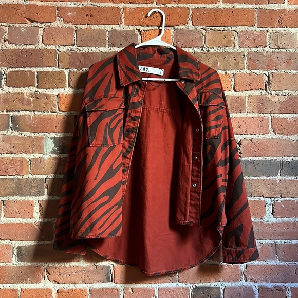 Zara | Jackets & Coats | Zara Zebra Jacket | Poshmark